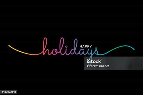 해피 홀리데이 레터링 벡터 스톡 일러스트 필기 휴일 편지 벡터 삽화입니다 즐거운 연말연시 되세요 문구에 대한 스톡 벡터 아트 및
