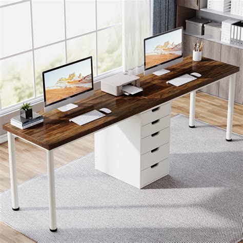Tribesigns 787 Two Person Desk Long Computer Desk With 5 Drawers