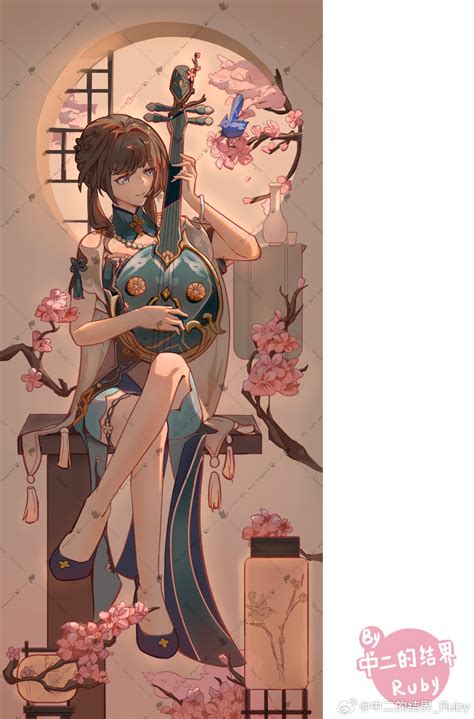 Original Chinese Commentary Commentary Request Highres Instrument Request 1girl Artist