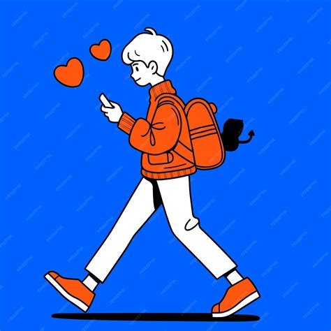 귀여운 만화 소년 미니멀리즘 터 일러스트레이션 프리미엄 벡터