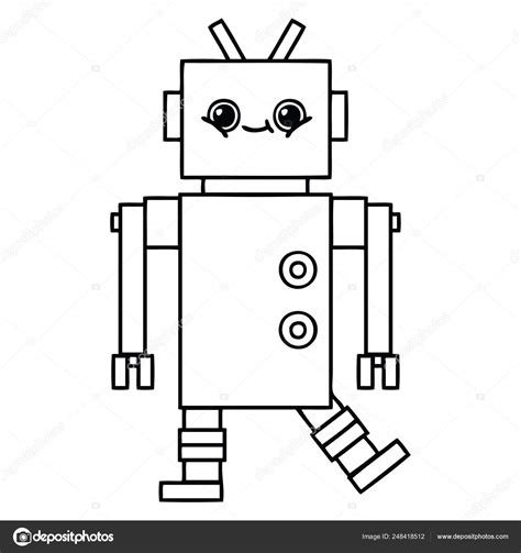 Line Drawing Cartoon Robot Stock Vector By ©lineartestpilot 248418512