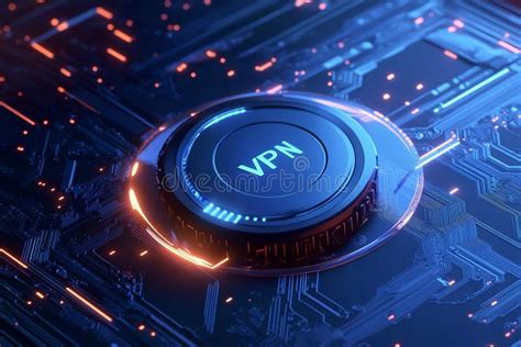 A Vpn Icon On A Digital Circuit Background Symbolizing Secure Internet Connections Stock