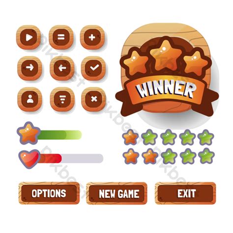 Vector Game Template Gui Kit Interface Log In Page Elements Eps Png Images Free Download Pikbest