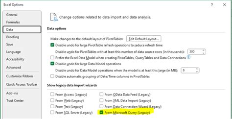 how to add microsoft query to excel data connections informxl