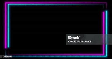 Led 프레임 화면네온 배경 형광 추상 블루 보라색 색상입니다 3d 일러스트레이션 0명에 대한 스톡 사진 및 기타 이미지 0명 Led 조명 가상현실 Istock