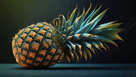 파인애플의 어두운 배경 3d 렌더링 3d 배경 3d 렌더링 배경 파인애플 배경 이미지 Hd 3d 3d 렌더링 파인애플