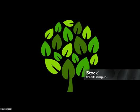 다채로운 나무 로고 템플릿입니다 창조적 인 공원 정원 로고입니다 자연 에코 심볼 벡터 그림 마사지에 대한 스톡 벡터 아트 및 기타 이미지 Istock