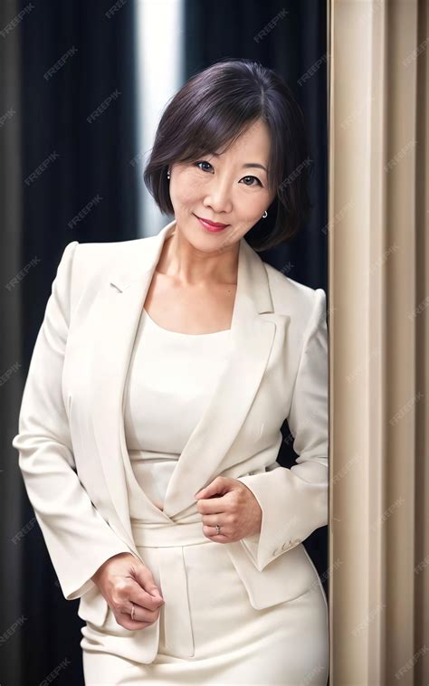 아름다운 중년 성인 아시아 여성 생성 Ai의 초상화 사진 프리미엄 사진