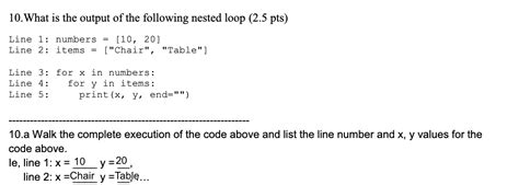 Solved What Is The Output Of The Following Nested Loop Chegg