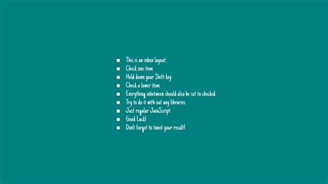 javascript 30 hold shift to select checkboxes