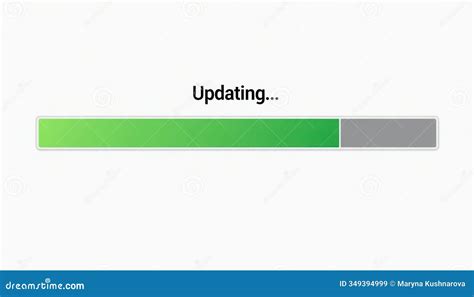 Green Progress Bar Shows Updating Process Progress Indicator Displays Software Update Plain