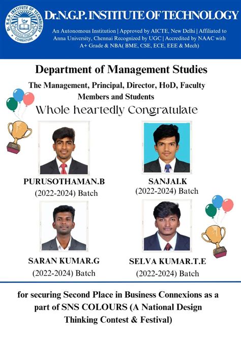 Sanjai K On Linkedin Runner In Business Connexion At Sns Institute Of Technology