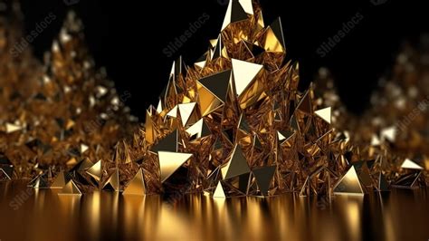 Triangular Golden Abstract Rendered In 3d Powerpoint Background For Free Download Slidesdocs