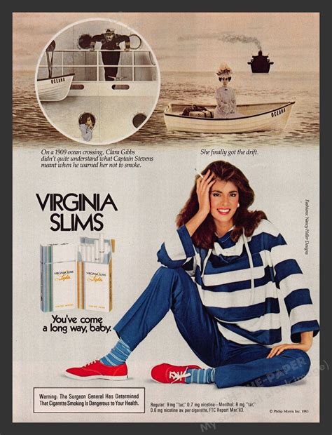 Virginia Slims 1980s Print Advertisement Ad 1983 Cigarettes Clara Gibb