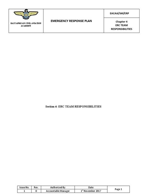 Erp 4 Erc Team Responsibilities And Checklist Pdf