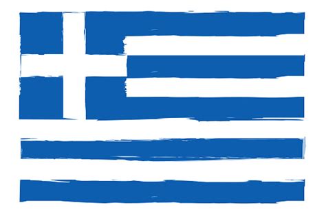 그리스의 국기 그리스의 국기를 그린 브러시 그런지 효과와 수채화가 있는 손으로 그린 스타일 일러스트레이션 그런지 질감과 그리스의