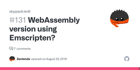 webassembly version using emscripten · issue 131 · skypjack entt · github