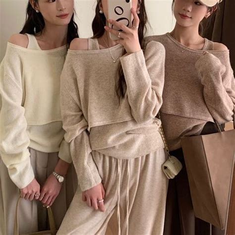 니트세트라운드 크롭 니트 티셔츠이너 니트 나시 투피스 세트 결혼식투피스 하객 가을 데이트 데일리 오피스룩 니트티 오피스룩 캐주얼 러블리 봄 맨투맨 카디건