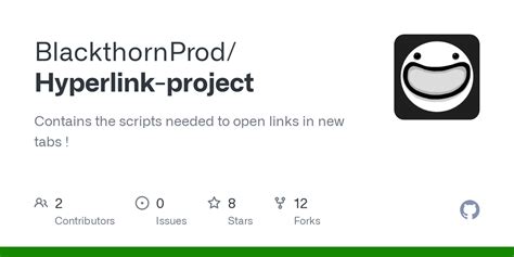 GitHub BlackthornProd Hyperlink Project Contains The Scripts Needed To Open Links In New Tabs