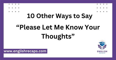 10 Professional Synonyms For“please Let Me Know Your Thoughts”