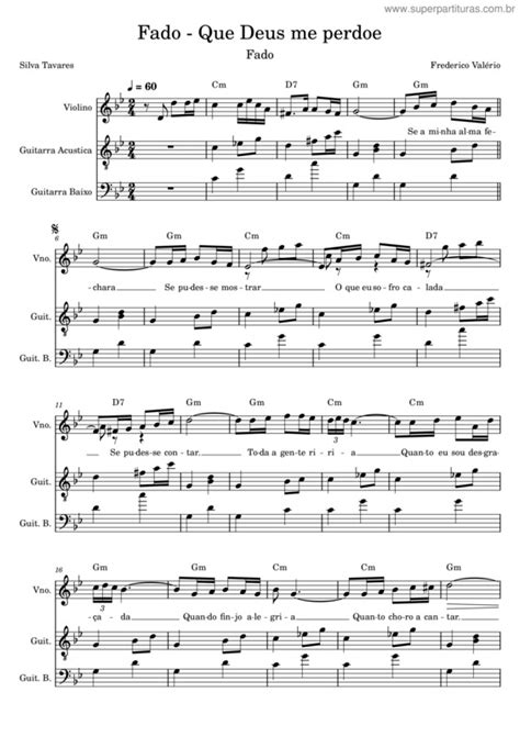 Super Partituras Fado Que Deus Me Perdoe Desconhecido