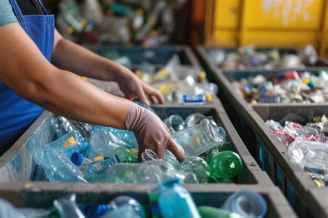 Premium Photo Person Sorting Plastic Bottles For Recycling