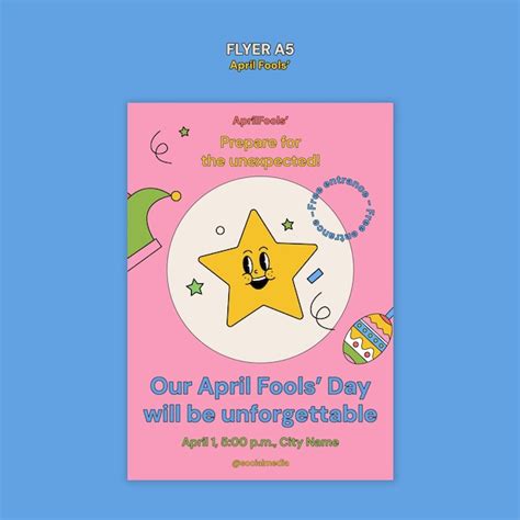 Free Psd Flat Design April Fools Celebration Poster