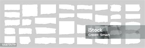 찢어진 찢어진 흰색 종이의 컬렉션 찢어진 종이 스트립 벡터 일러스트레이션 종이에 대한 스톡 벡터 아트 및 기타 이미지 종이