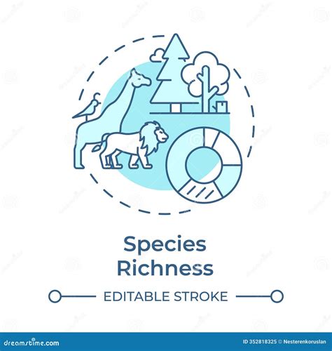 Species Richness Blue Gradient Concept Icon Cartoon Vector