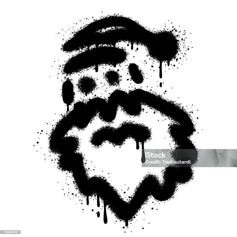 산타 클로스 낙서 블랙 스프레이 페인트 벡터 일러스트 레이 션입니다 그래피티에 대한 스톡 벡터 아트 및 기타 이미지 그래피티