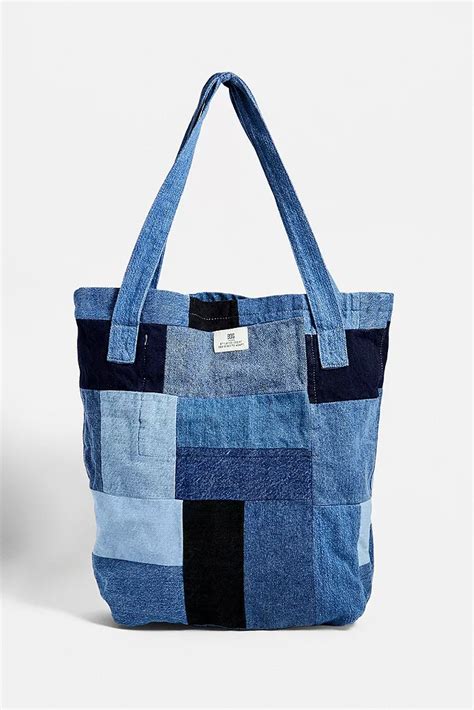 Bdg Re Work Patchwork Denim Tote Bag Urban Outfitters Uk Denim Tote