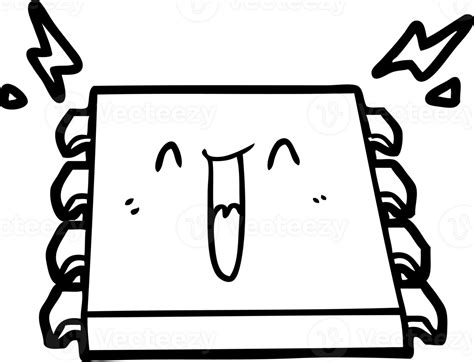 Happy Computer Chip Cartoon 42326999 Png