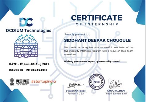 Thrilled To Have Successfully Completed My Cybersecurity Internship At