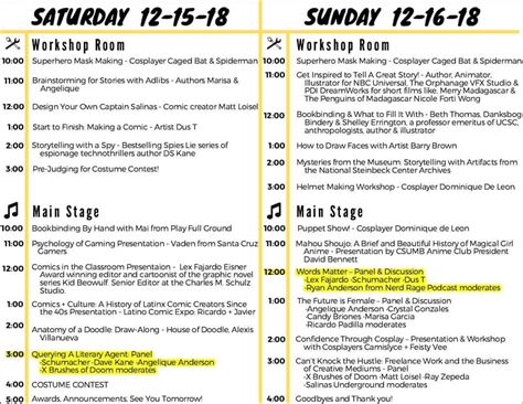 Alex Schumacher Art — The Final Programming Schedule Has Been Released