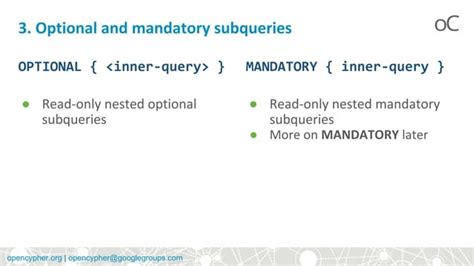Opencypher Introducing Subqueries Ppt