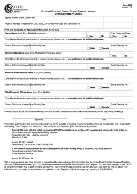 Fillable Criminal History Check Printable Pdf Download