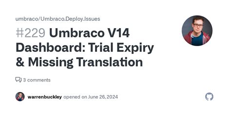Umbraco V14 Dashboard Trial Expiry And Missing Translation · Issue 229 · Umbracoumbracodeploy