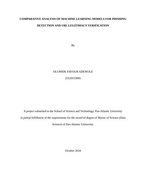Pdf Comparative Analysis Of Machine Learning Models For Phishing Detection And Url Legitimacy