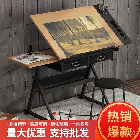 可陞降書畵繪畵桌畵圖畵案美術製圖繪圖桌美式書桌油畵工作臺桌子 蝦皮購物