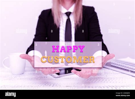 Conceptual Display Happy Customer Internet Concept Highest Satisfaction Rate With The Commodity