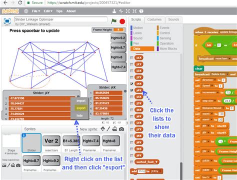 Scratch Linkage Simulator DIY Walkers