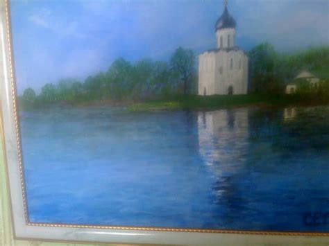 Картина «церковь Покрова на Нерли весной Холст на картоне Масло 2018 г
