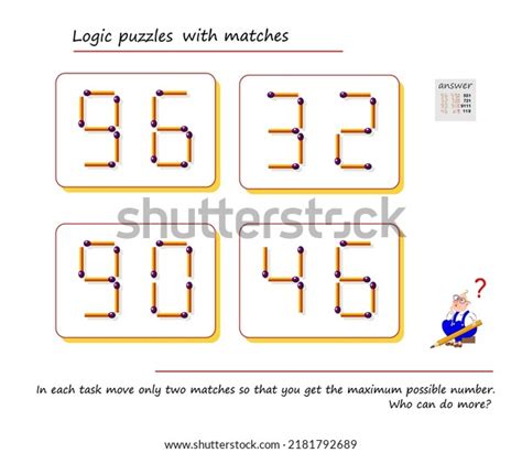 Logic Puzzle Game Matches Each Task Stock Vector Royalty Free Shutterstock