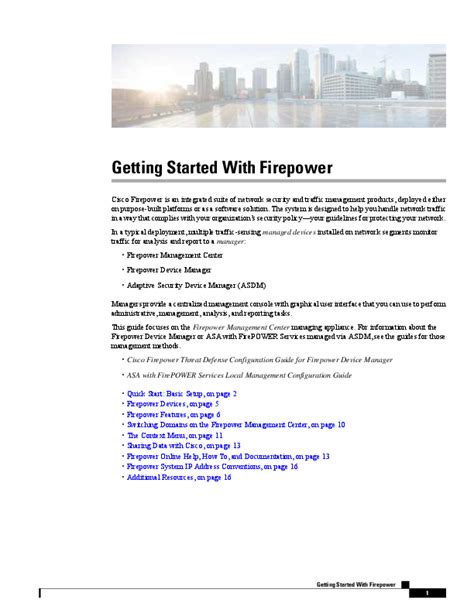 Cisco Firepower System Getting Started Guide For Network Security