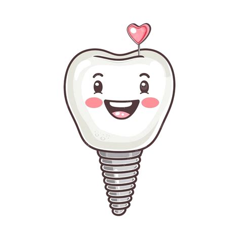 귀여운 스타일 치과 임플란트 플랫 만화 스타일 치아 캐릭터 끼워 넣다 이빨 이의 Png 일러스트 및 이미지 에 대한 무료 다운로드 Pngtree