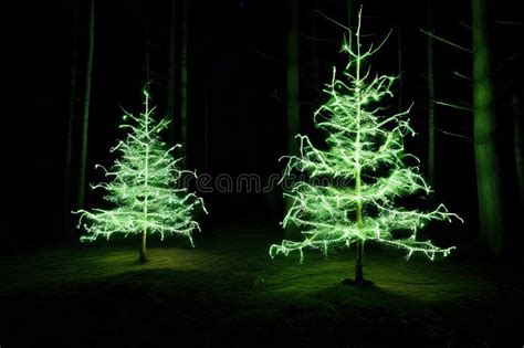 Arboreal Holiday Trees Communicate Via Root Networks To Share Nu Stock Illustration