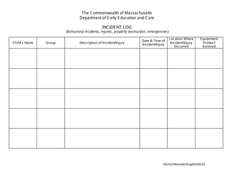 Incident Response Log Template