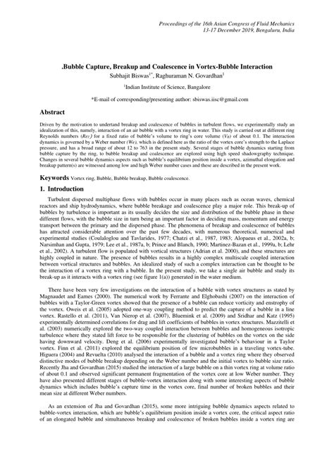 Pdf Bubble Capture Breakup And Coalescence In Vortex Bubble Interaction