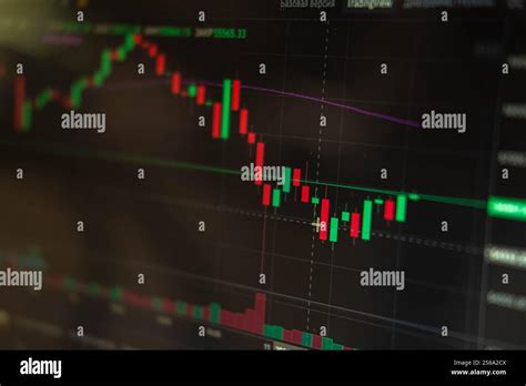 Financial Chart Stock Analysis Data On Digital Screen Cryptocurrency