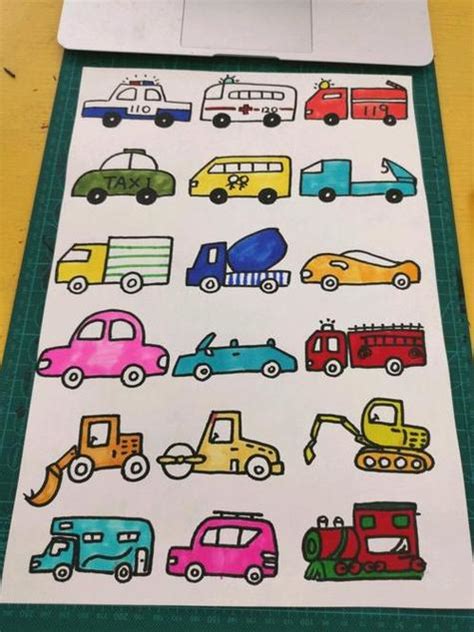 小汽车简笔画图片大全图片带颜色简单笔画（最新13张） 简笔画图片大全